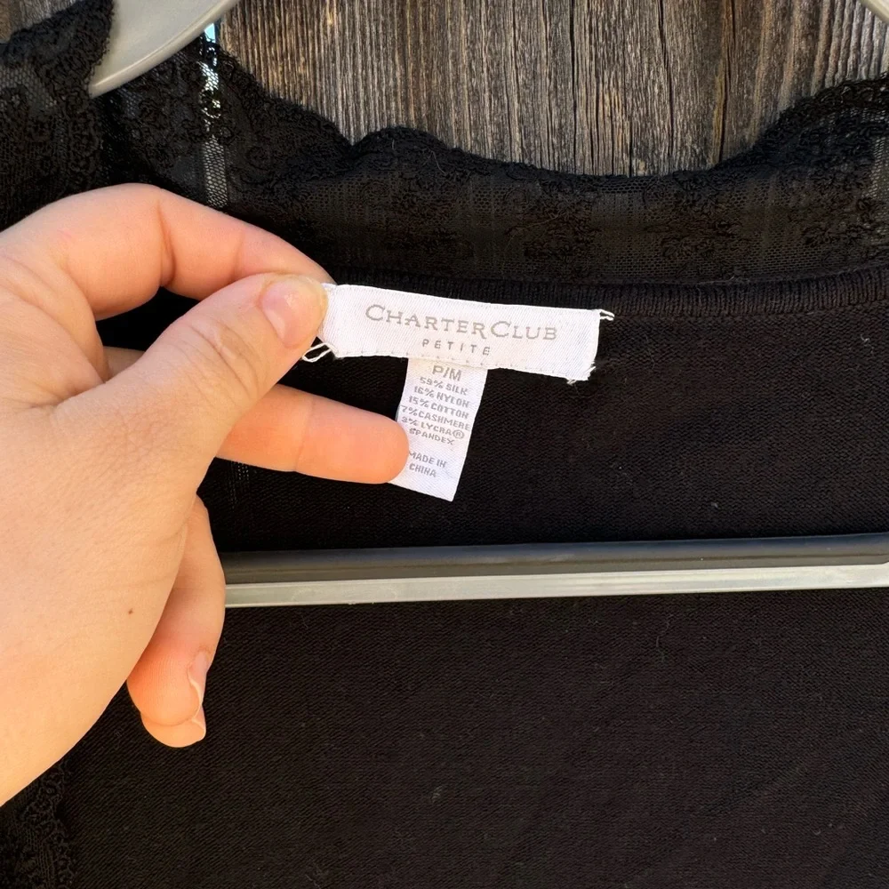 Charter Club | Sweaters | Charter Club Black Silk Cashmere Cardigan ...